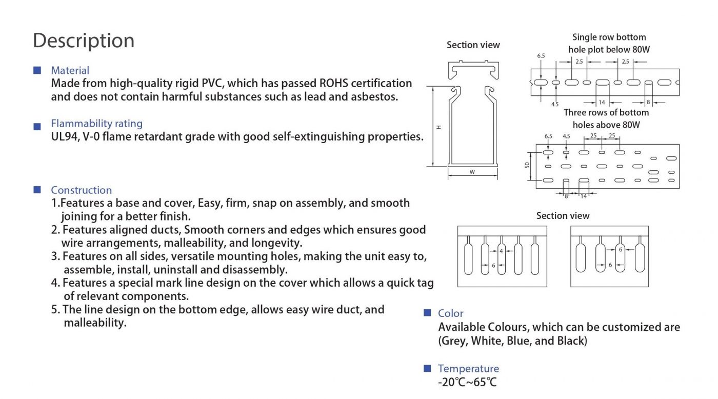 SWD flame retardant wiring duct (open fine-tooth type) - Sacomjsc